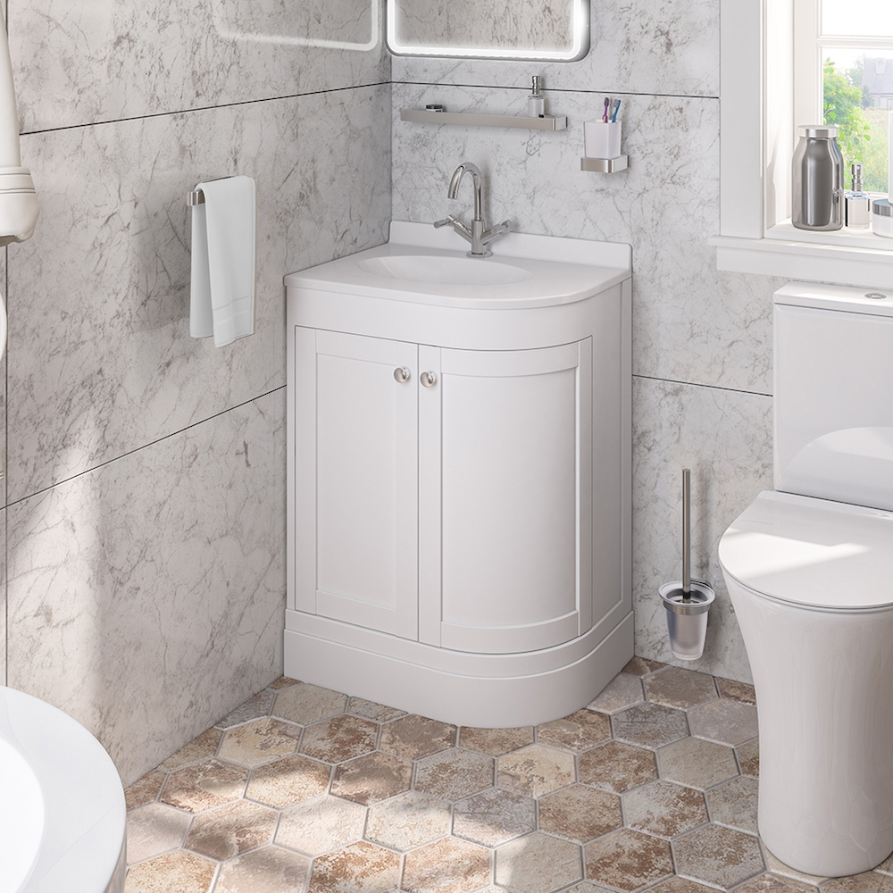 Hardwick 600mm Traditional Corner Vanity Unit & Basin - Renaissance ...