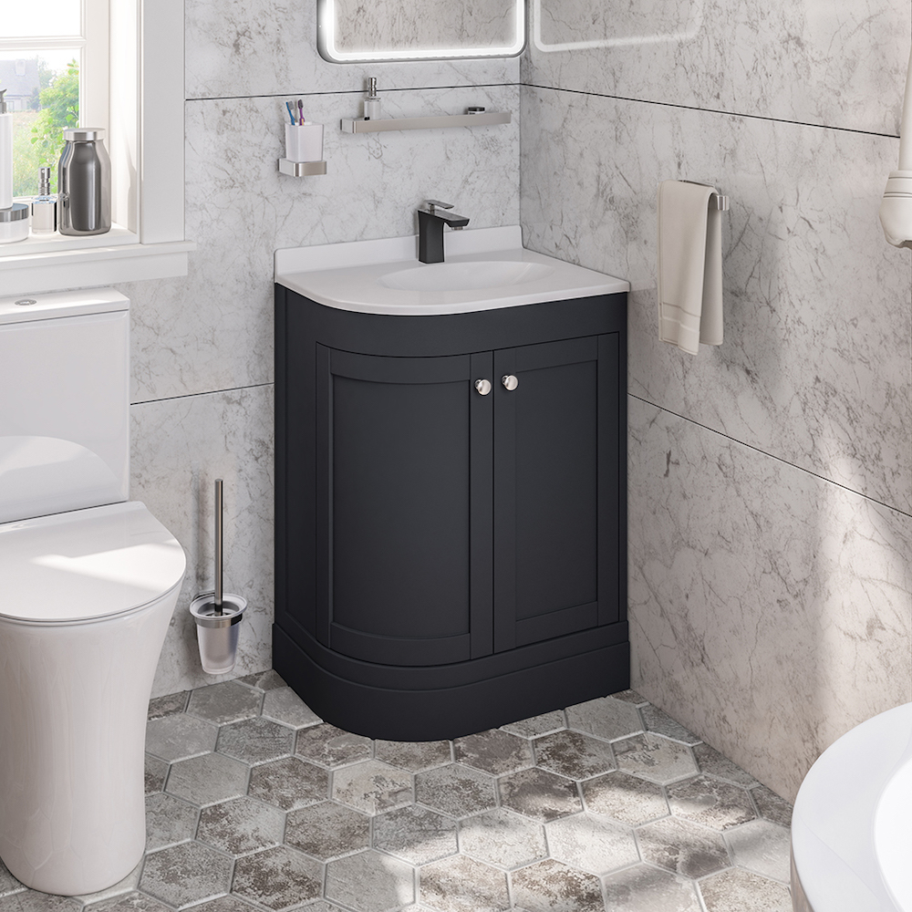 Hardwick 600mm Traditional Corner Vanity Unit & Basin - Renaissance ...