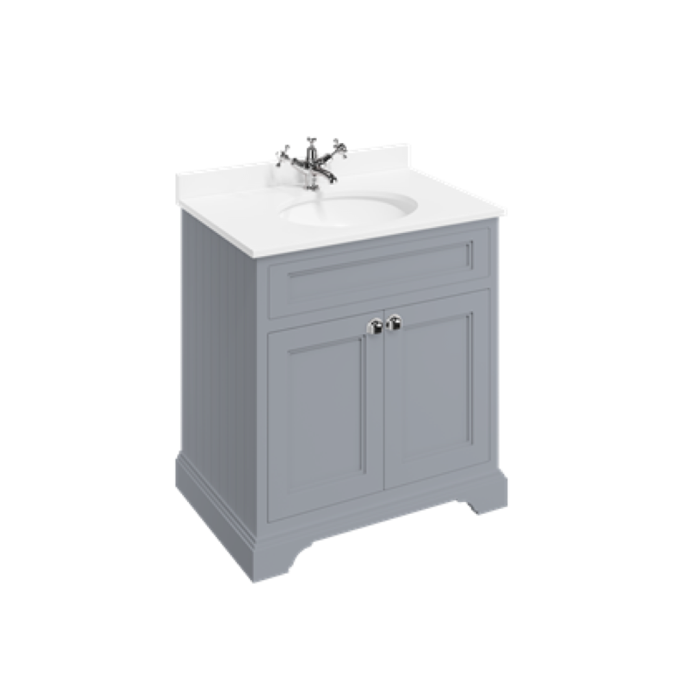 Burlington 750 Vanity Unit with Worktop and Basin - Renaissance Bathrooms