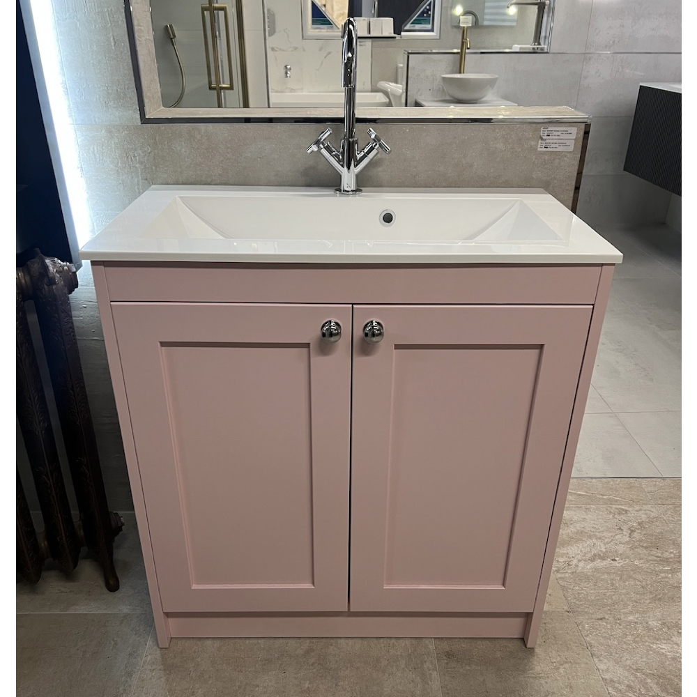 Vanity Hall 800mm Floor Standing Shaker Vanity Unit with Resin Basin ...