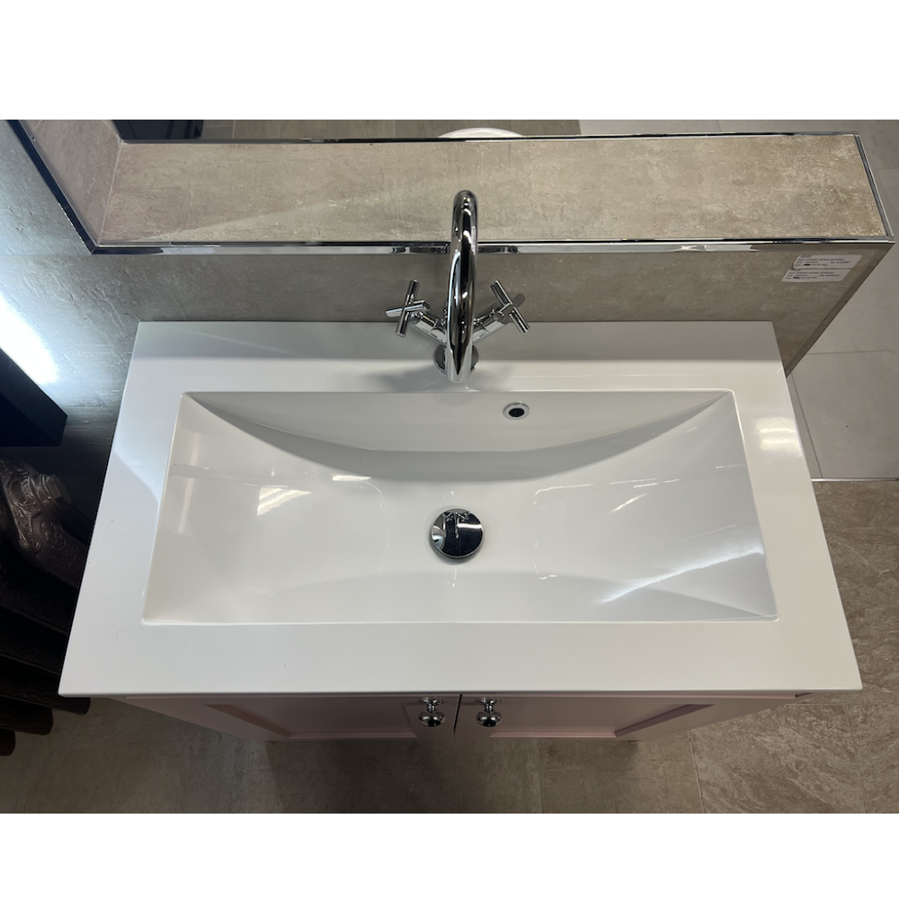 Vanity Hall 800mm Floor Standing Shaker Vanity Unit with Resin Basin ...
