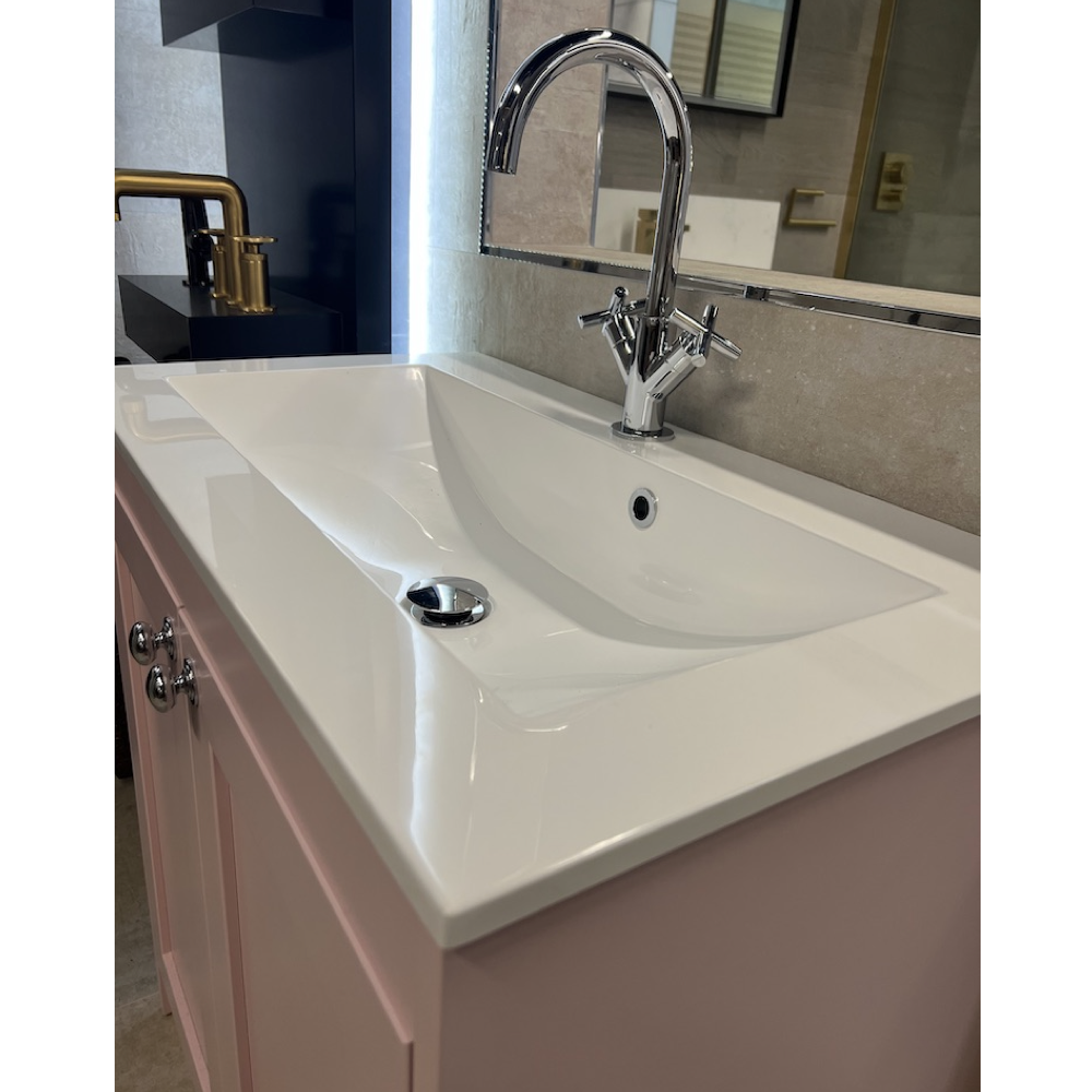 Vanity Hall 800mm Floor Standing Shaker Vanity Unit with Resin Basin ...