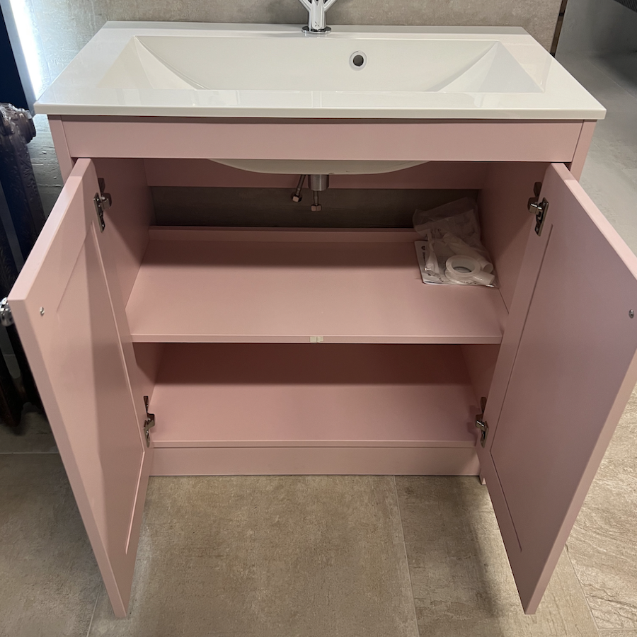 Vanity Hall 800mm Floor Standing Shaker Vanity Unit with Resin Basin ...