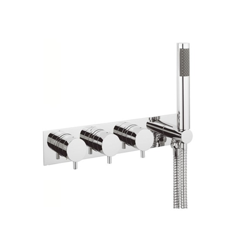 Crosswater Kai Lever 3 Outlet 3 Handle Shower Valve with Handset ...